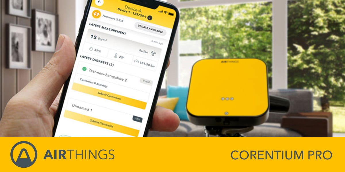 Airthings Corentium Pro | Certified professional radon detector
